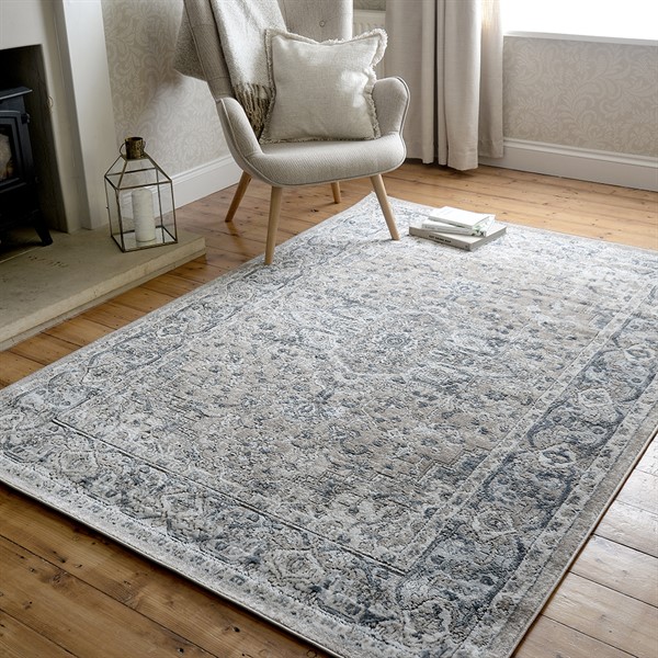 Fyfield Beige/Grey Rug 160x220cm - The Cotswold Company