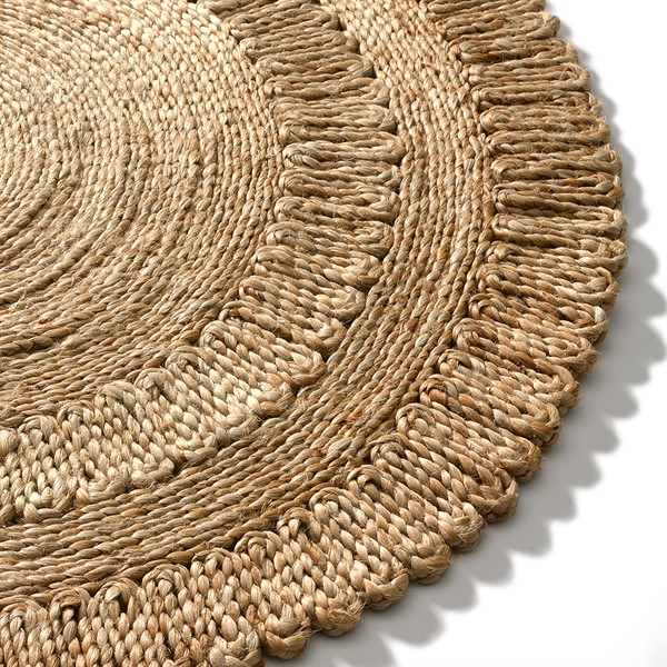 Clanfield Jute Braided Round Rug 200cm - The Cotswold Company