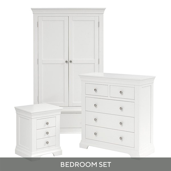 Chantilly Warm White Double Wardrobe Bedroom Set - The Cotswold Company ...