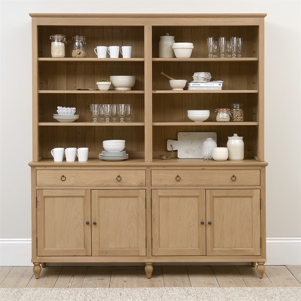 Elkstone Mellow Oak Extra Large Open Dresser Top - The Cotswold Company