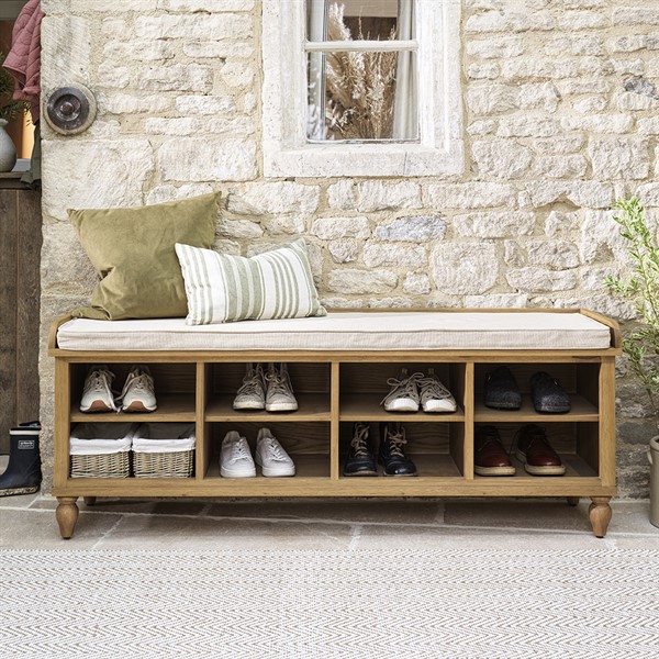 Elkstone Mellow Oak Extra Large Shoe Bench - The Cotswold Company | The ...