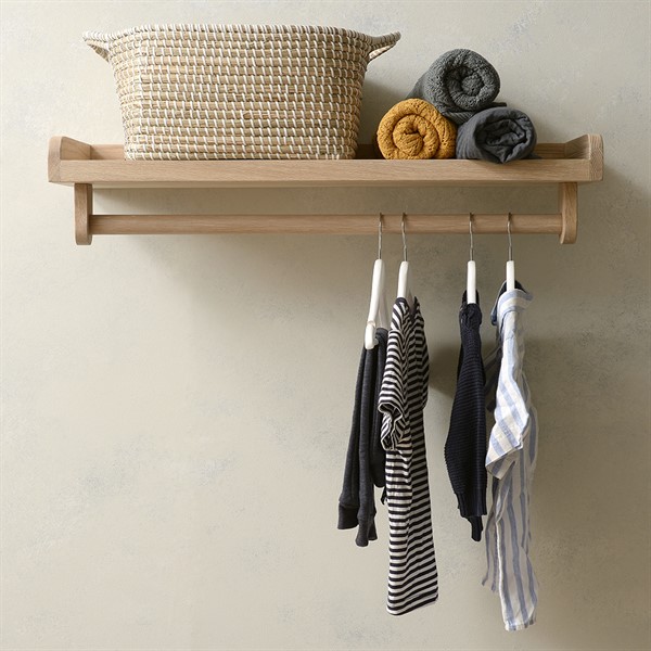 Chester Oak Shelf With Hanging Rail - The Cotswold Company | The ...
