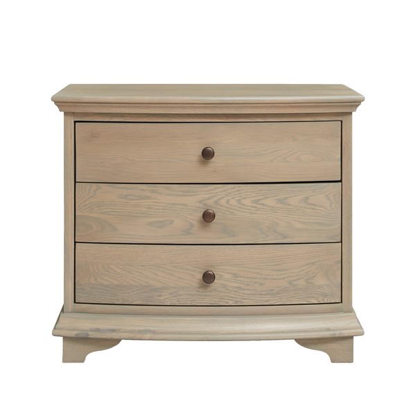 Winchcome Smoked Oak Wide 3 Drawer Bedside - The Cotswold Company