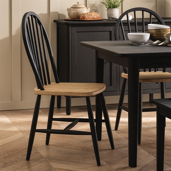 Berkeley Black Oak 2-Tone Dining Chair - The Cotswold Company