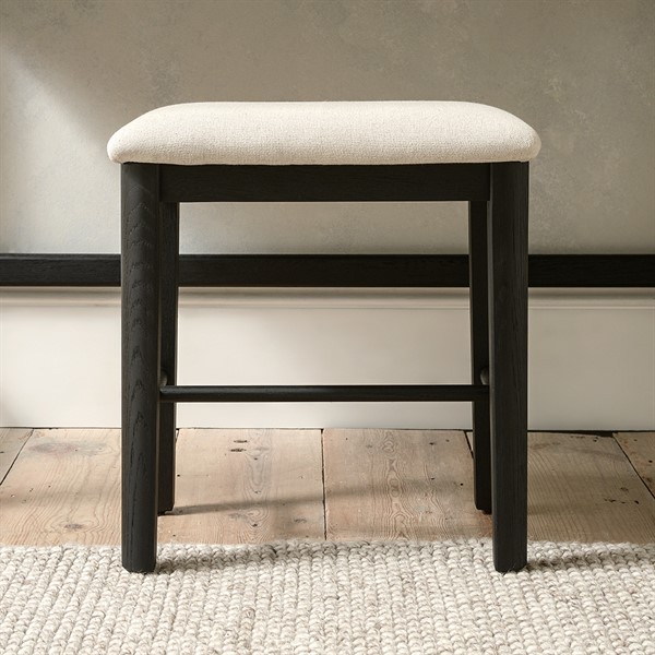 Berkeley Black Oak Dressing Table Stool - The Cotswold Company