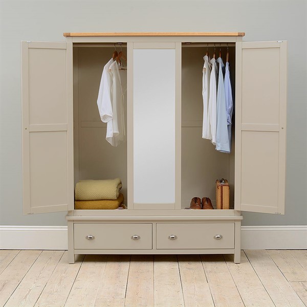 Lundy Stone Triple Wardrobe - The Cotswold Company