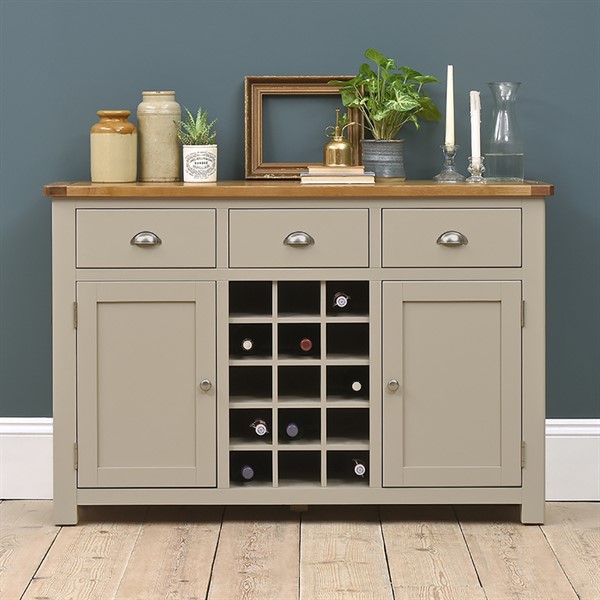 Lundy Stone Sideboard with Wine Rack - The Cotswold Company