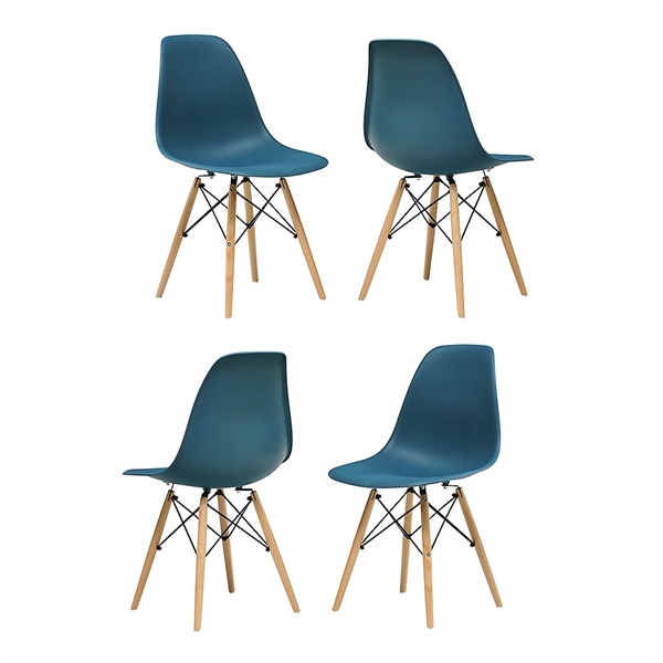 Set of 4 Retro Chairs - Blue - The Cotswold Company