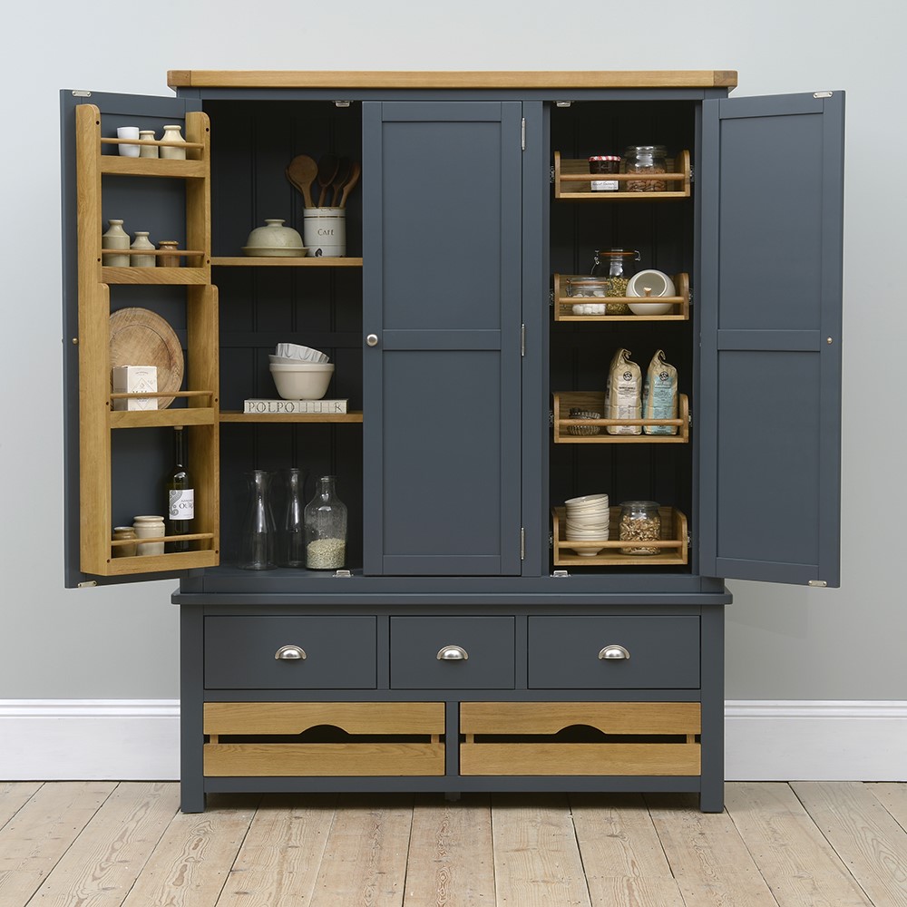 Kingham Oak Narrow Larder with Oak Crate - The Cotswold Company