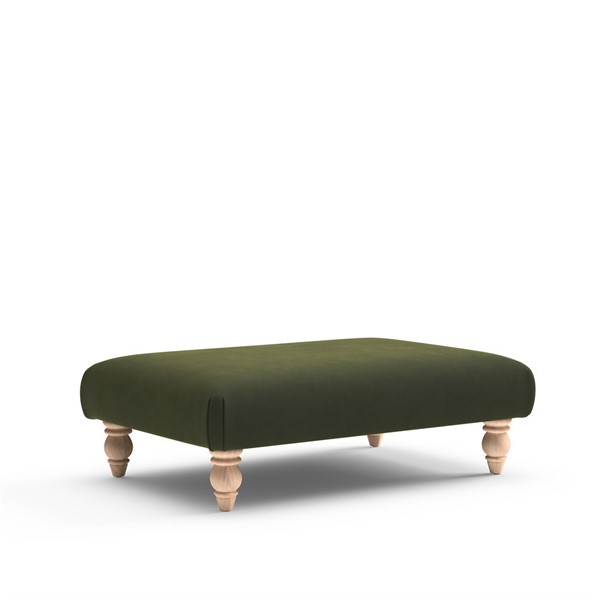 Clara - Foot stool - Forest Green - Matt Velvet - The Cotswold Company
