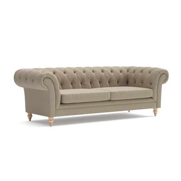 Harris Chesterfield - 3 Seater - Natural - House Linen Mix - The ...