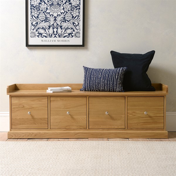Appleby Light Oak Large Storage Bench (no cushion) - The Cotswold Company