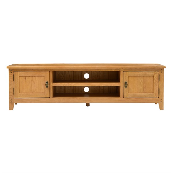Oakland Rustic Oak Extra Large TV Stand up to 75" - The Cotswold Company