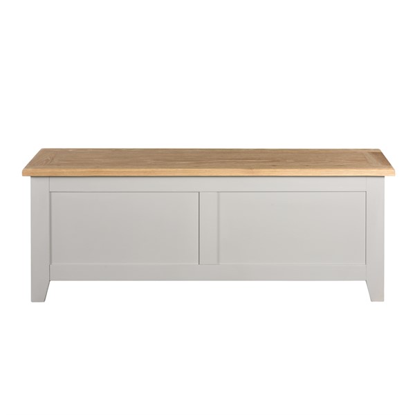 Chester Dove Grey Wide Blanket Box - The Cotswold Company