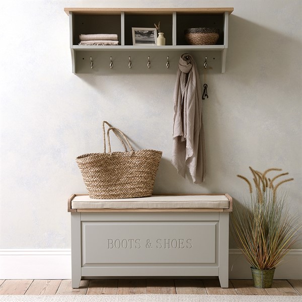 Chester Dove Grey Hallway Boot Bench Set - The Cotswold Company