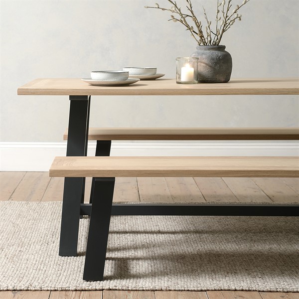 Chester Charcoal 6 Seater Trestle Table and 2 Trestle Benches - The ...