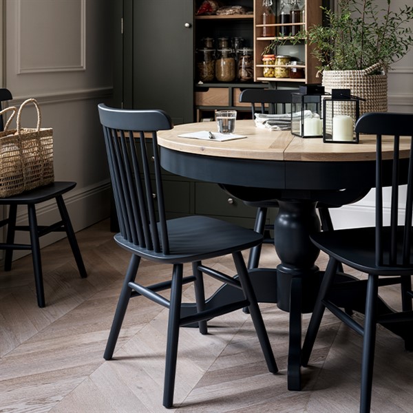 Chester Charcoal 4-6 Seater Round Extending Dining Table - The Cotswold ...