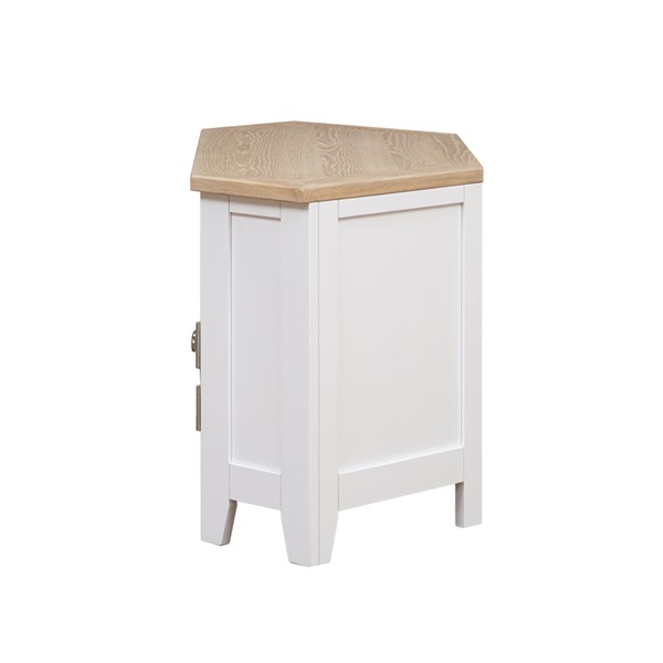 Chester Pure White Large Corner TV Unit - Up to 55" - The Cotswold Company