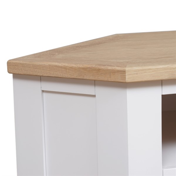 Chester Pure White Large Corner TV Unit - Up to 55" - The Cotswold Company