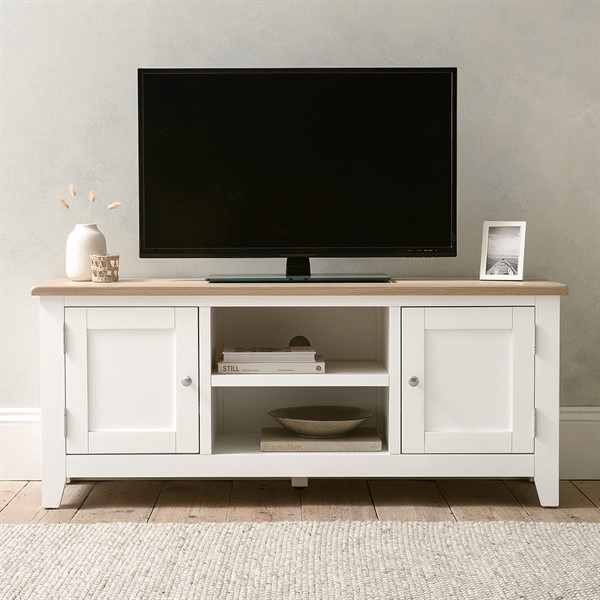 Chester Pure White Large TV stand up to 60" - The Cotswold Company ...