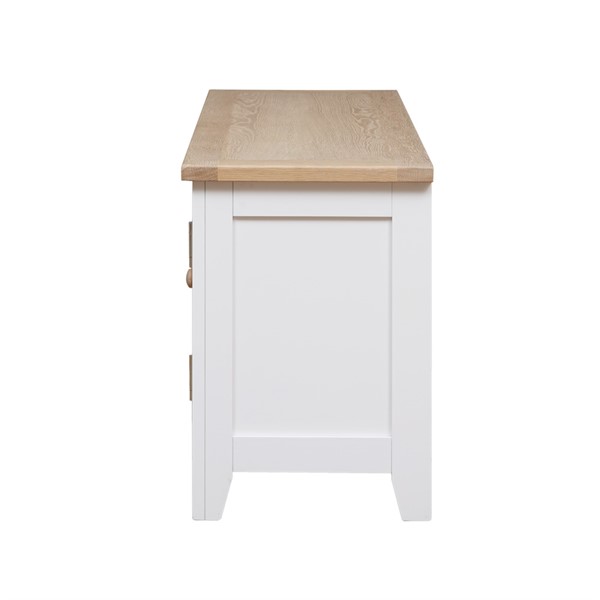 Chester Pure White Widescreen TV Unit - up to 65" - The Cotswold Company