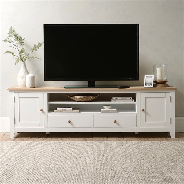 Chester Pure White XXL TV Stand up to 90" - The Cotswold Company