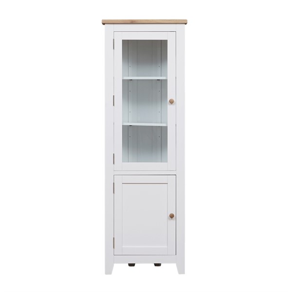 Chester Pure White Corner Display Cabinet - The Cotswold Company