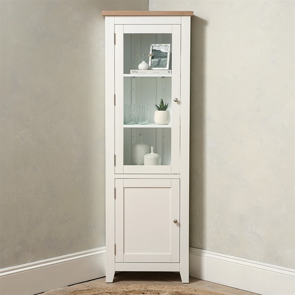 Chester Pure White Corner Display Cabinet - The Cotswold Company | The ...