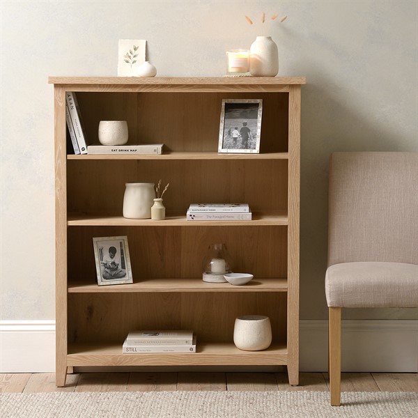 Inglesham Whitewash Oak Medium Bookcase - The Cotswold Company | The ...