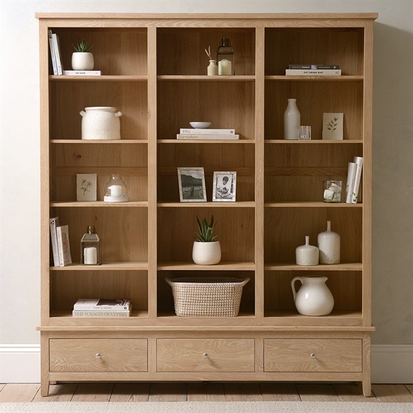 Inglesham Whitewash Oak Grand Bookcase - The Cotswold Company | The ...