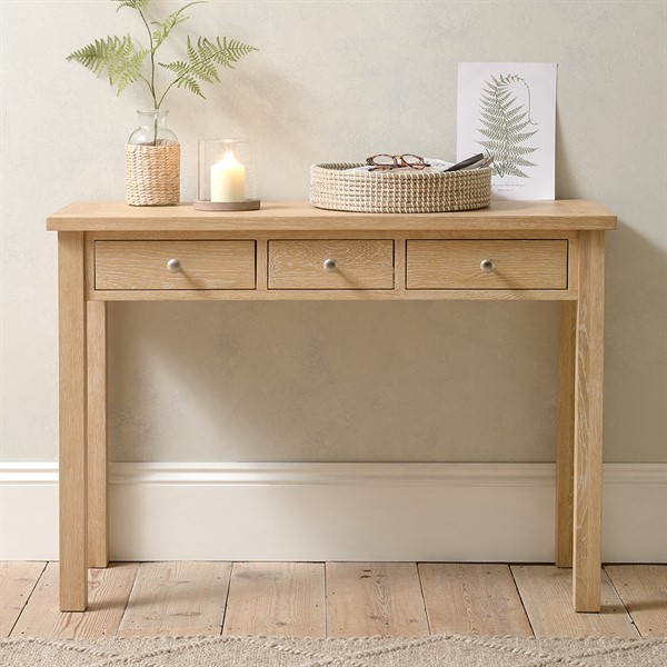 Inglesham Whitewash Oak Console Desk - The Cotswold Company | The ...