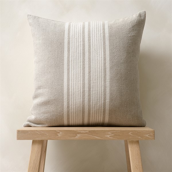 Cotton Linen Bold Stripe Cushion - Natural 45x45cm - The Cotswold ...