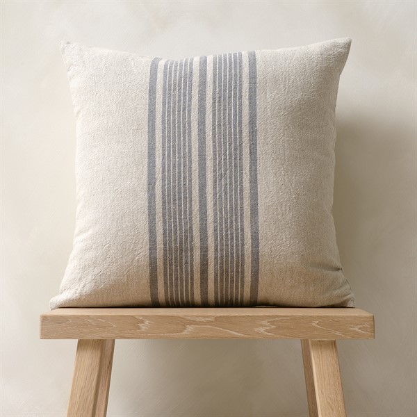 Cotton Linen Bold Stripe Cushion - Navy 45x45cm - The Cotswold Company ...