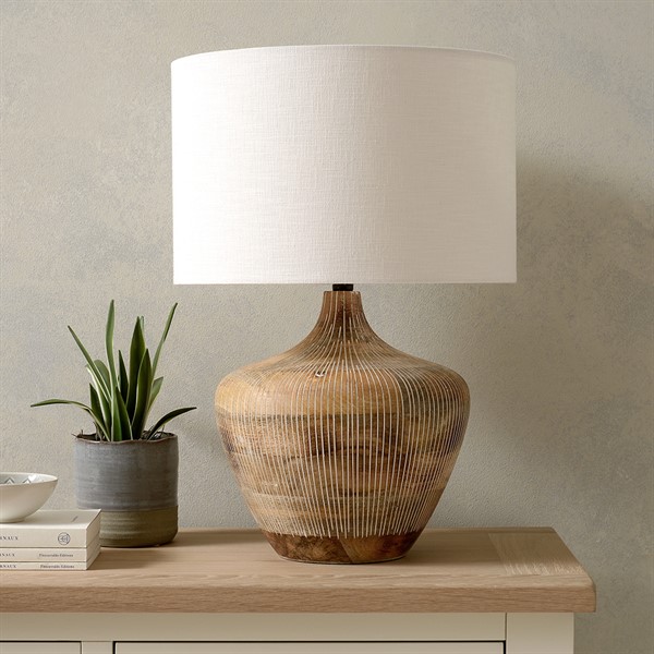 Manaia White Wash Textured Wood Table Lamp - The Cotswold Company | The ...