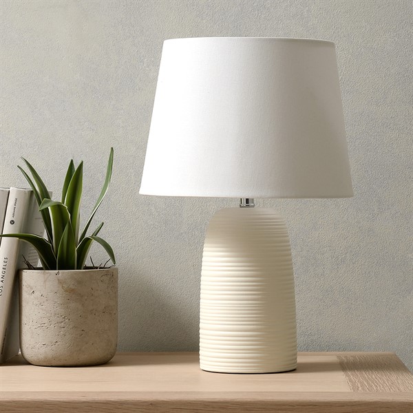 Louie Ceramic Bedside Lamp - Warm White - The Cotswold Company | The ...