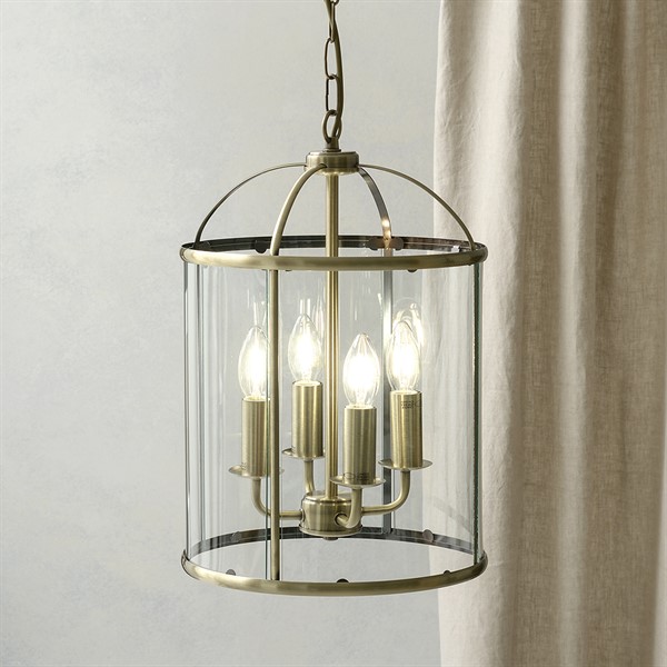 Marsden 4 Pendant Light - Antique Brass - The Cotswold Company