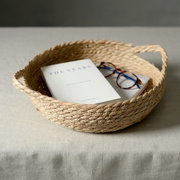 Natural Woven Bowl Basket with Handles - The Cotswold Company