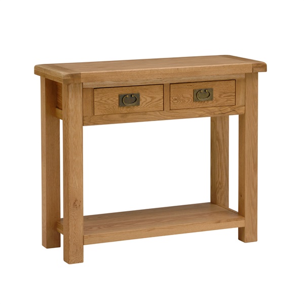 Lyon Oak 2 Drawer Console Table - The Cotswold Company