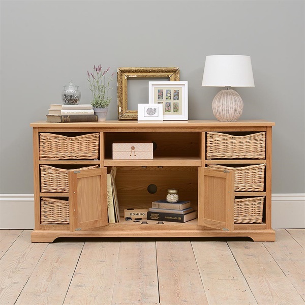 Farmhouse Natural TV Unit Up To 62" - The Cotswold Company